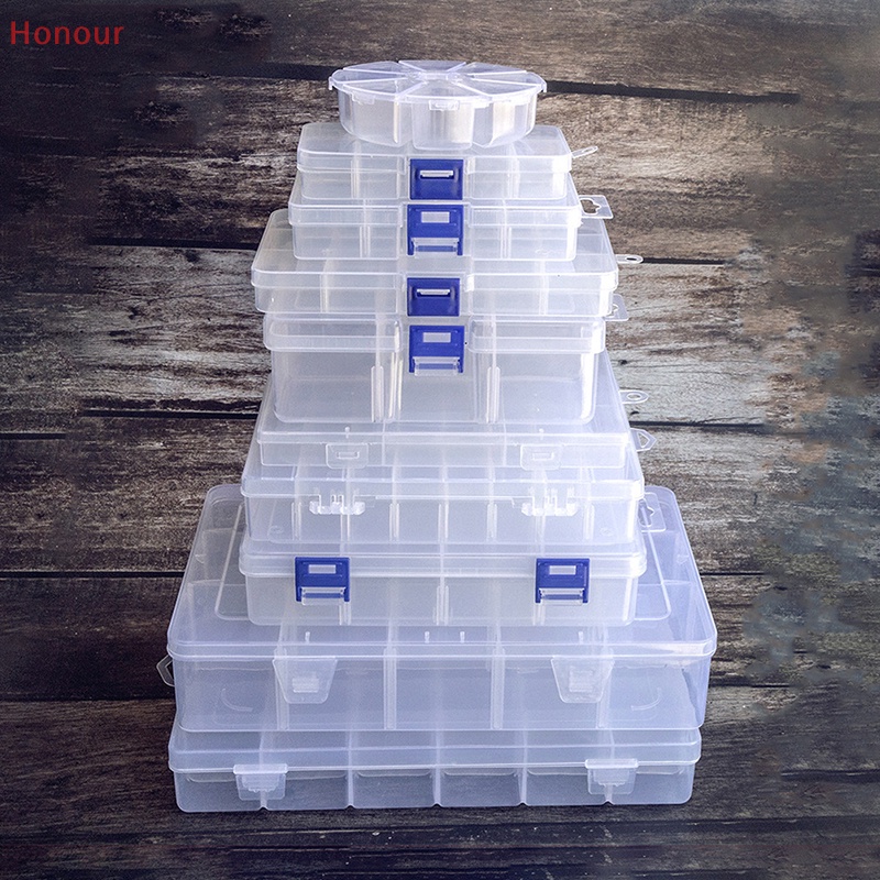 [Honour] Plastic Storage Jewelry Box Compartment Adjustable Container ...
