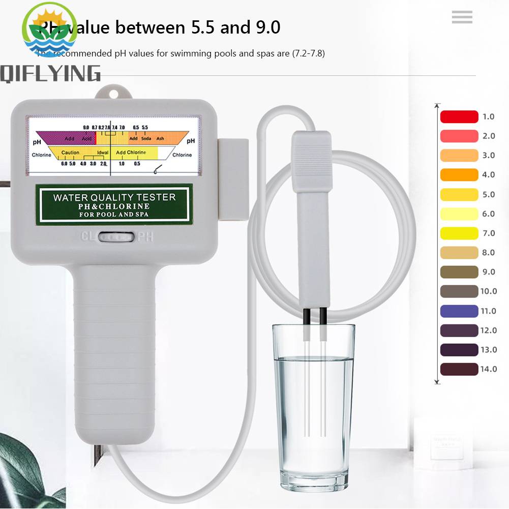 Chlorine Tester PH Meter 2-in-1 Water Chlorine Tester Spa Swimming ...