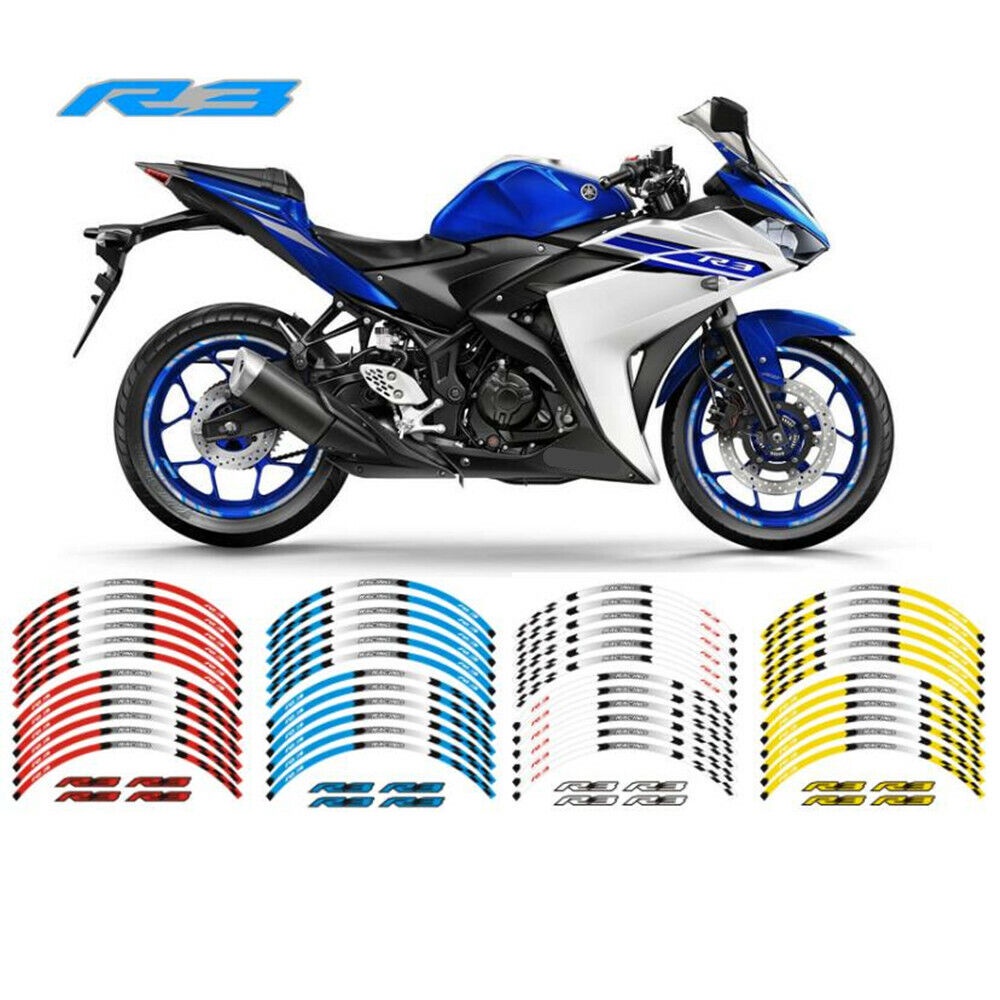 Motorcycle Wheel Tire Stickers Reflective Rim Stripe Decals Motorbike ...