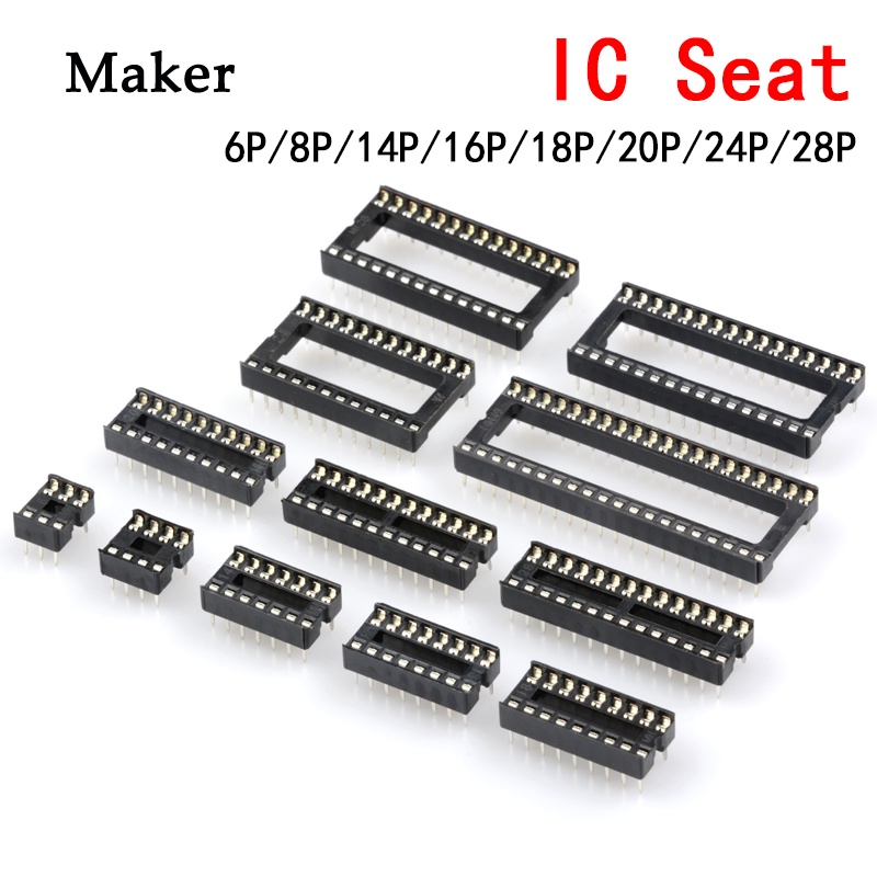 DIP IC Seats Adaptor Solder Type 28 Pin Narrow Body DIP Sockets MCU Seat 6P/8P/14P/16P/18P/20P ...