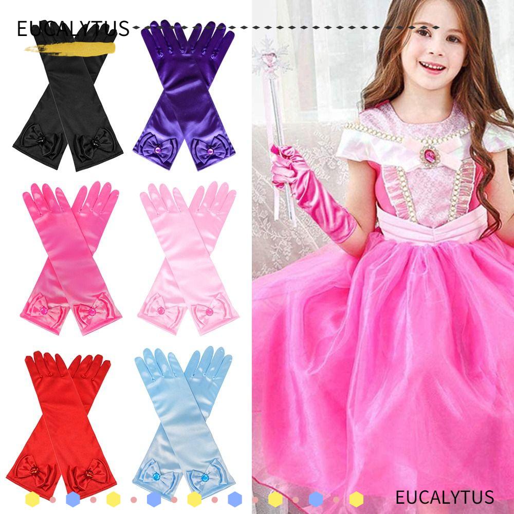 EUTUS Children Long Gloves Bow Princess Dance Performance Satin Sequins ...