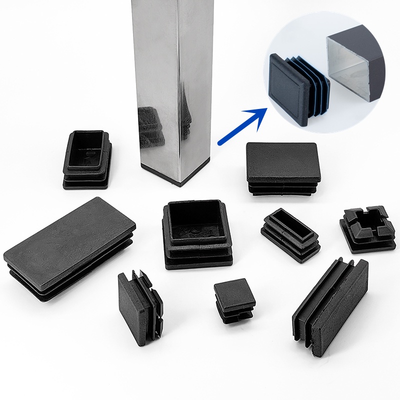 2-20 PCS Black PE Plastic Rectangular Pipe Inner Plug Dust Cover ...