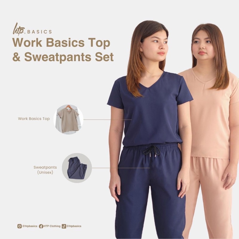HTP Basics Women Unifit Scrub Suit (Work Basics Top & Sweatpants) | For ...