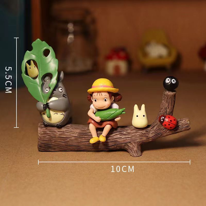 Hayao Miyazaki Anime Dragon Cat Corn Small Plum Tree Stump Diy Mini ...
