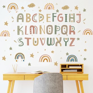 PVC sticker Cute Cartoon rainbow clouds Room Decoration decals early ...