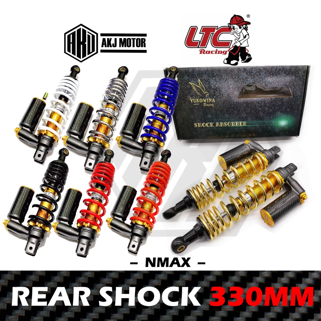 YUKOWINA Two Tone shock 330MM Rear Shock For NMAX Carbon Design Bar 1 ...