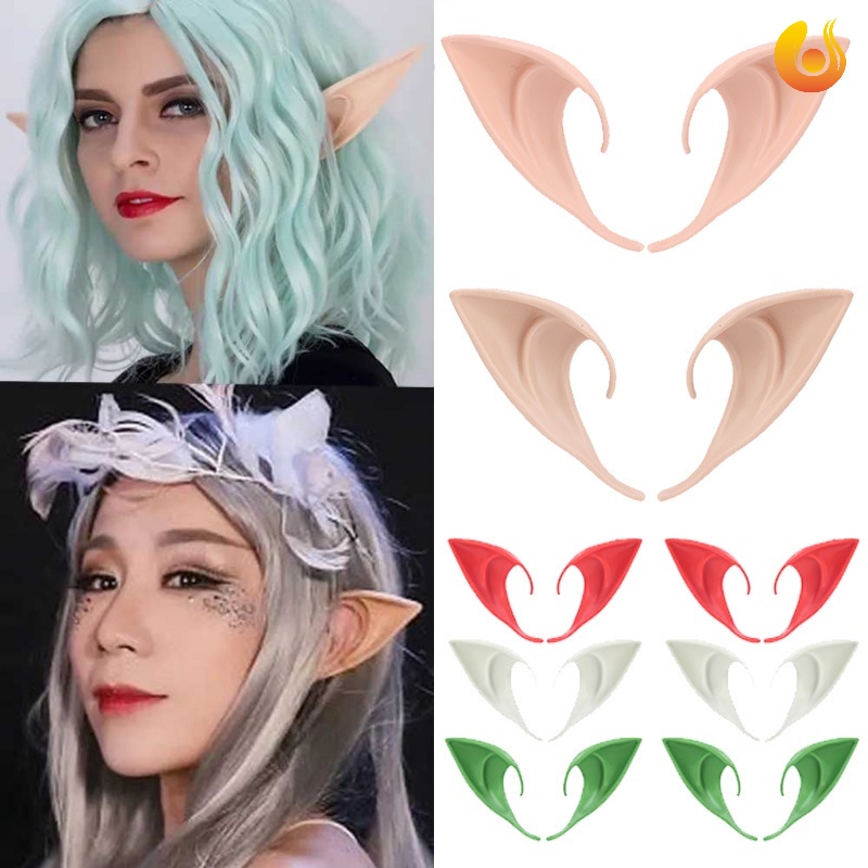 1Pair Halloween Cosplay Latex Angel Elf Ears / Halloween Masquerade Party Costume Simulation ...