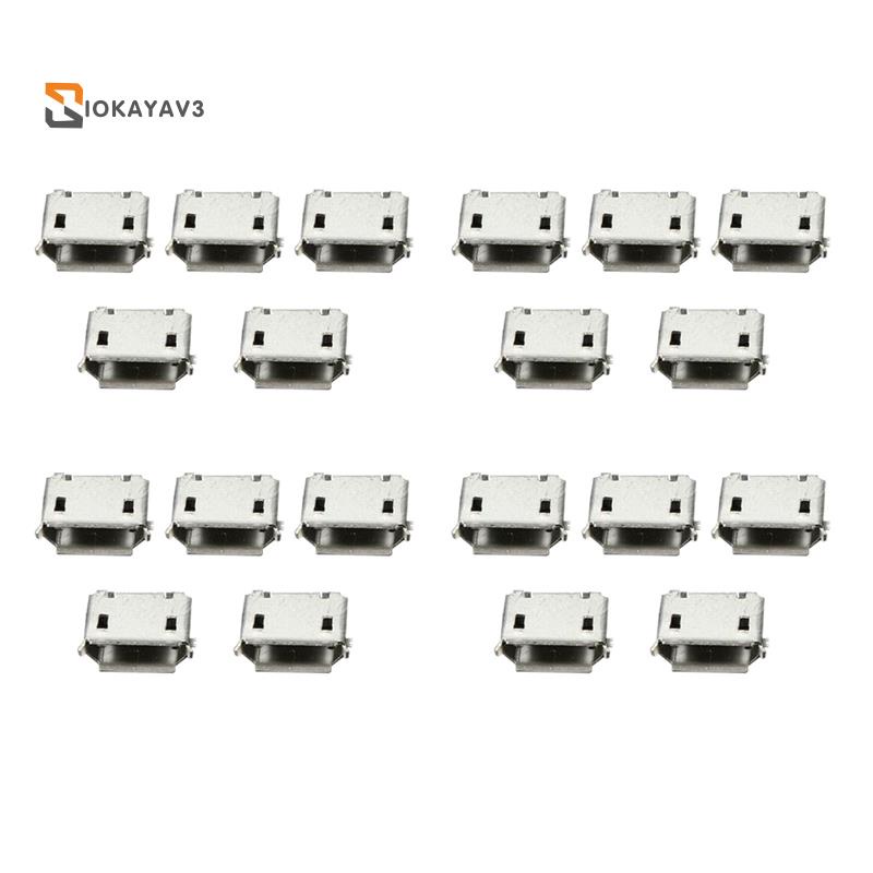 200Pcs Micro-USB Type B Female 5Pin SMT Socket Jack Connector Port PCB ...