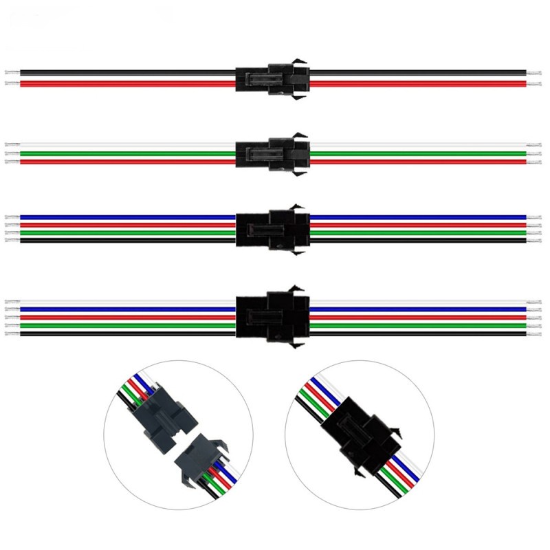 5Pairs-20 Pairs 2pin/3pin/4pin/5pin 6Pin SM JST Connector Male and Female Led Connector with ...
