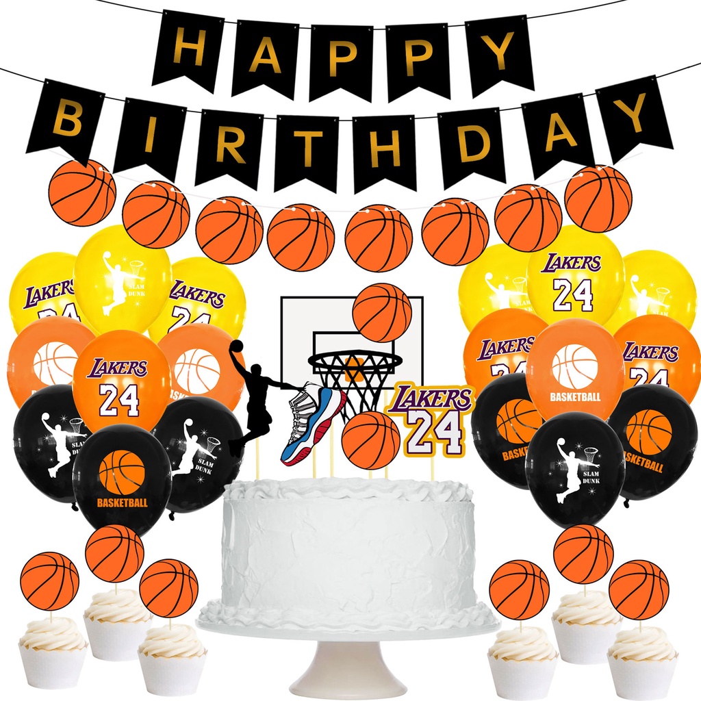 NBA Basketball Theme Balloons Kids Toys Balloons Basketball Birthday ...