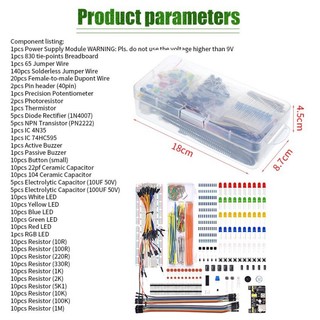 830 Breadboard Set Tie-points Breadboard Set Electronic Component Basic ...