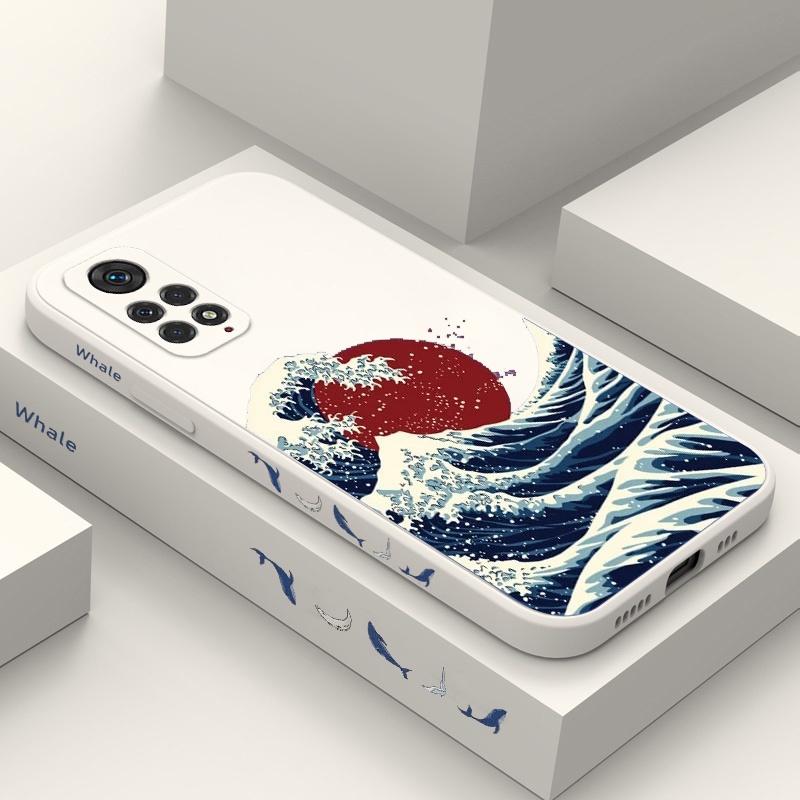 Whale Red Sun Sea Waves Silicone Phone Case For Xiaomi Redmi Note 12 ...