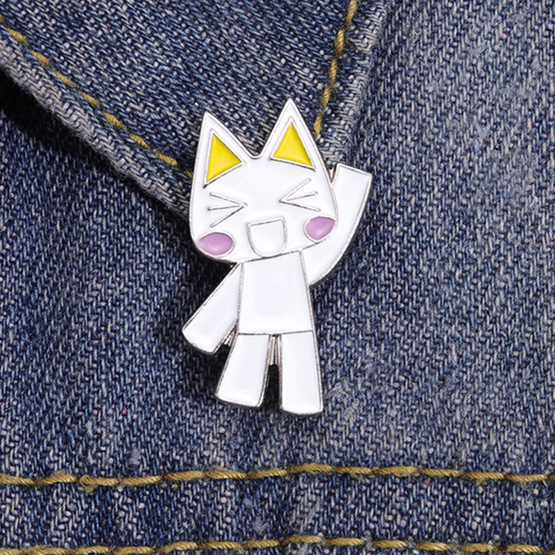 Cartoon White Cat Lapel Pin Cute Animal Alloy Badge Gift for Friends ...