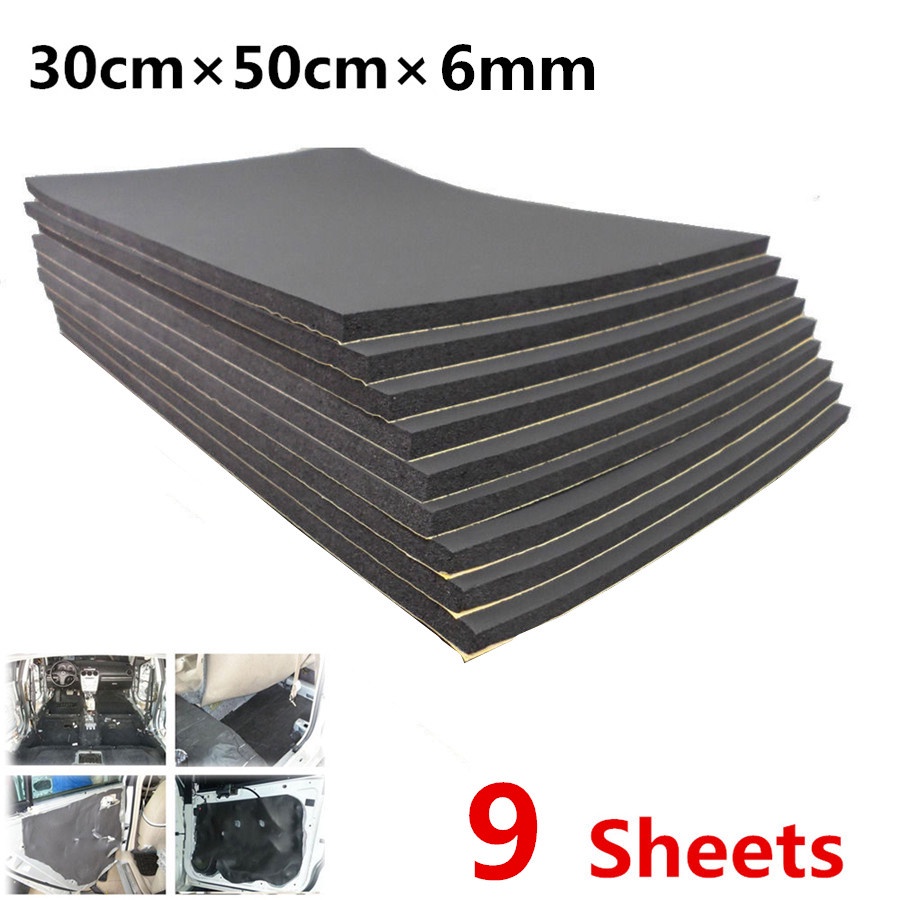 9 Sheets 30X50cm Car Roof/Door Sound Proofing Deadening Insulation Cell ...
