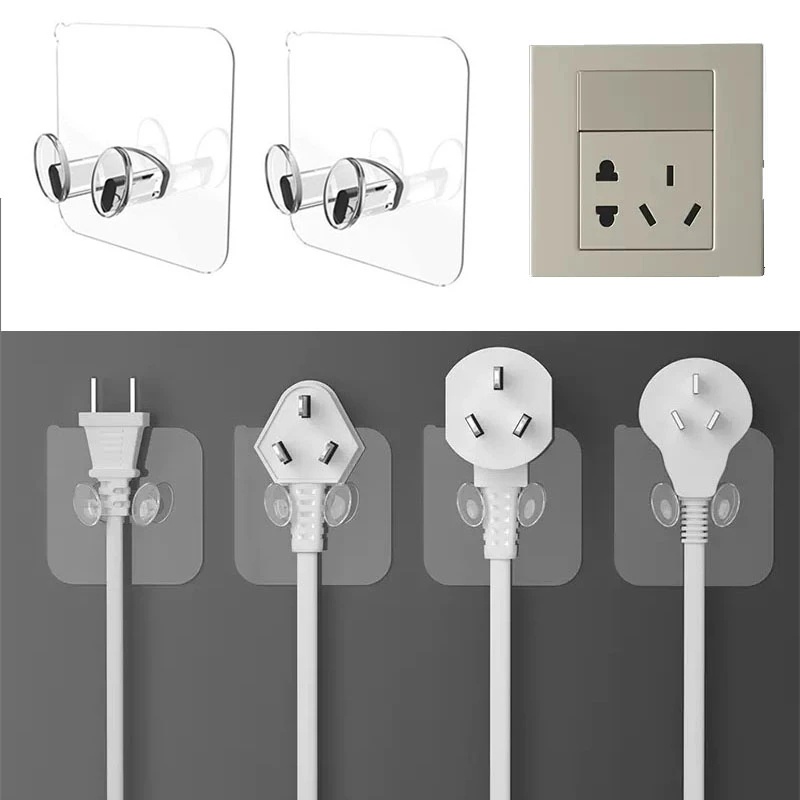 1Pc Punch-free Wall Plug Hook Punch-free Power Holder/Wall Mounted ...
