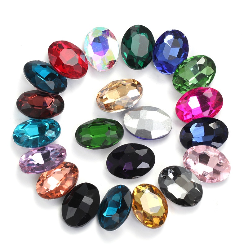 10pcs Large size naked rhinestones 18*25mm 20*30mm Oval Shape Fancy ...