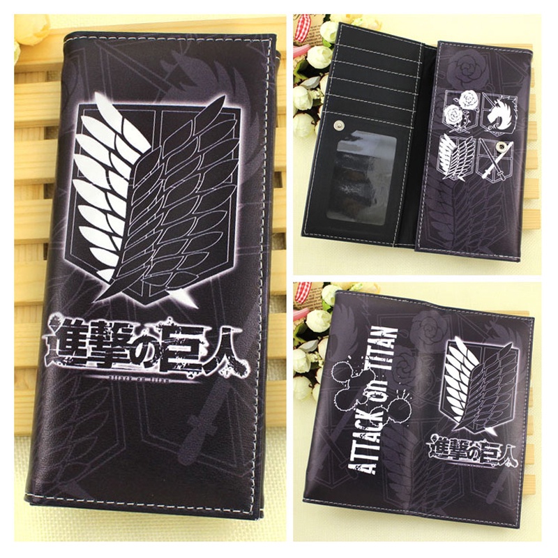 Anime Attack on Titan Levi Ackerman Bifold Long Wallet Wings of Liberty ...