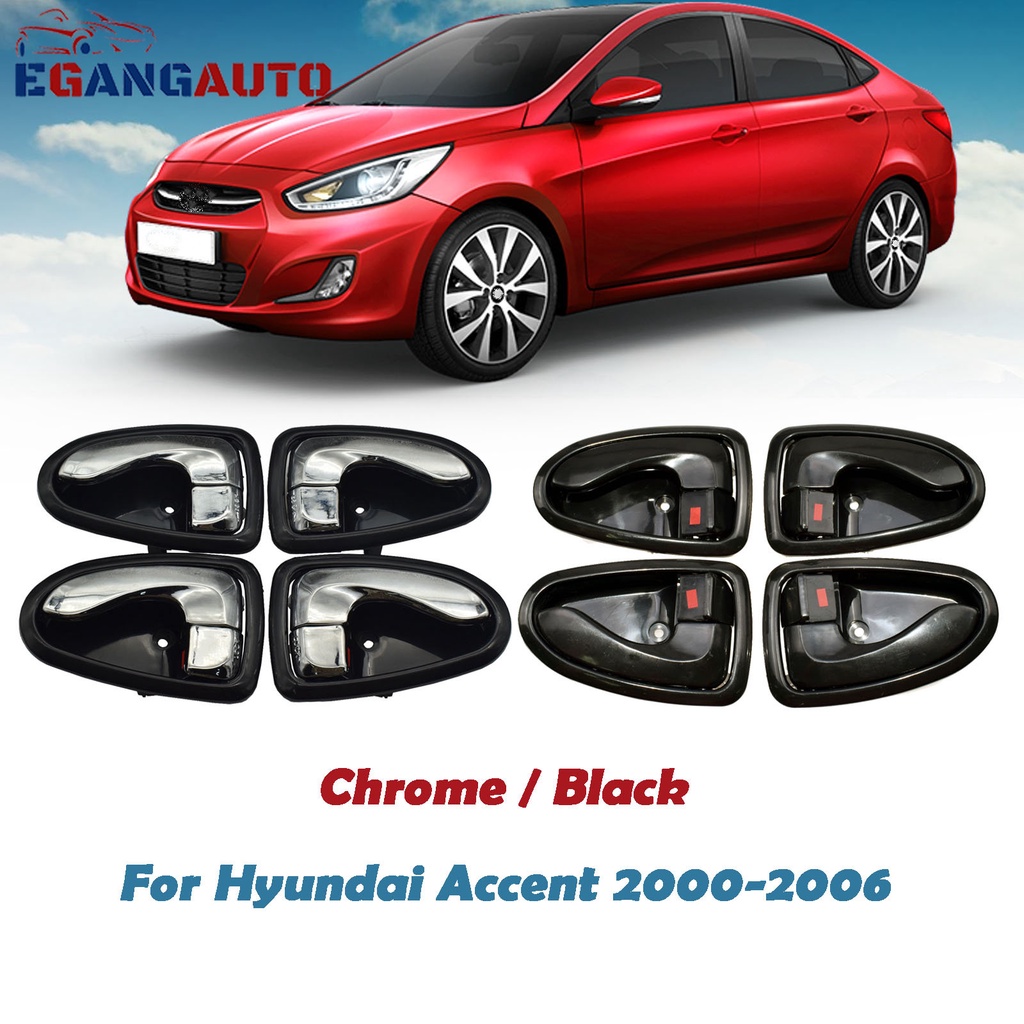 Black / Chrome Car Inside Interior Door Handle Left Right for Hyundai ...