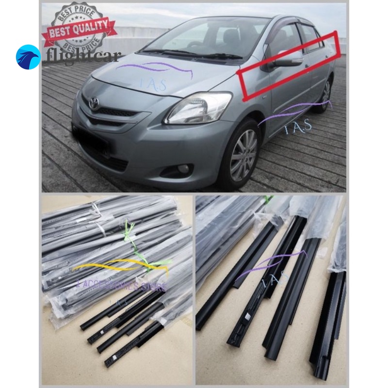 flightcar TOYOTA VIOS (2008-2013) NCP93 VIOS DOOR MOULDING / RUBBER ...