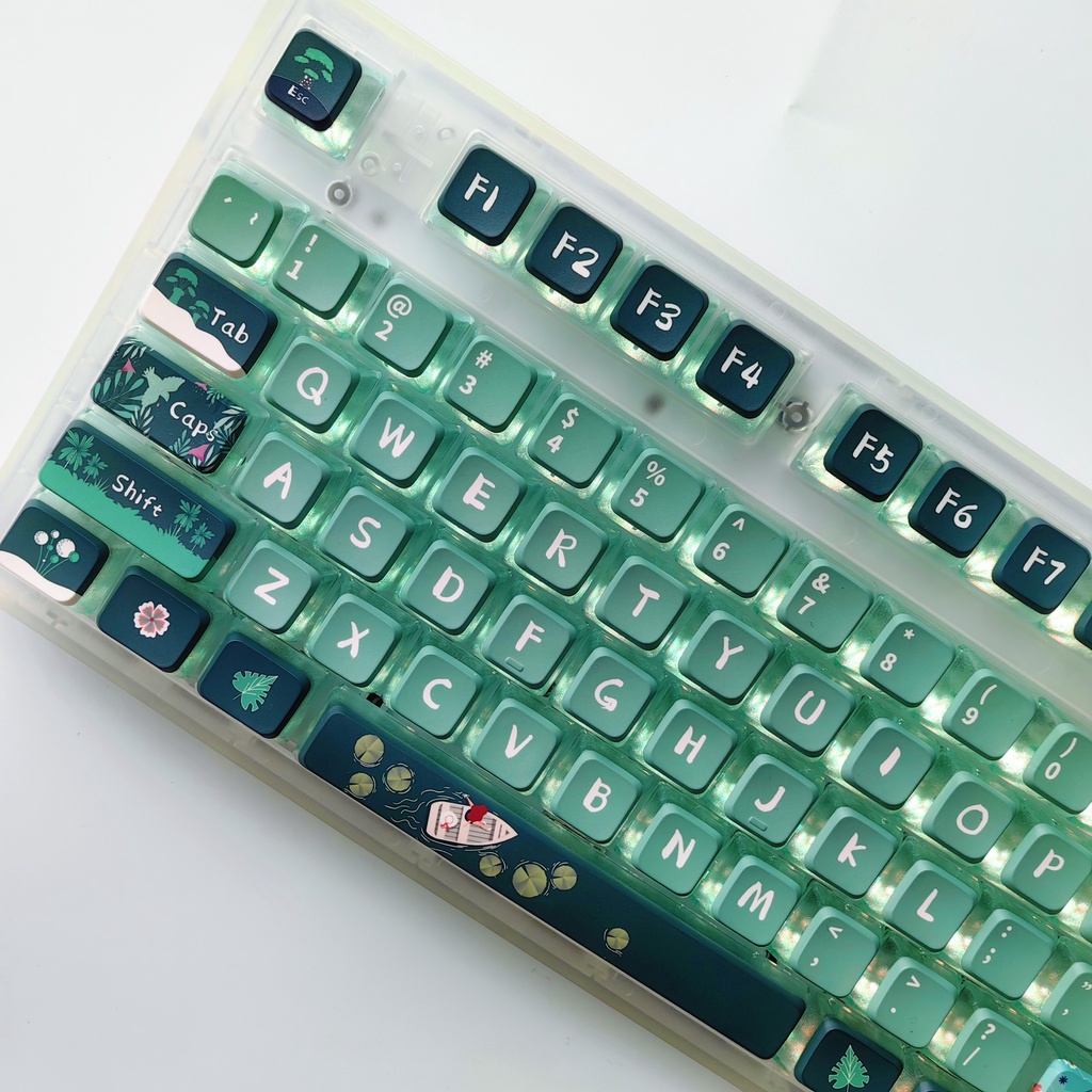 118 Key Cute Cat Pink Keycaps Transparent Keycap Pudding PBT Key Cap ...