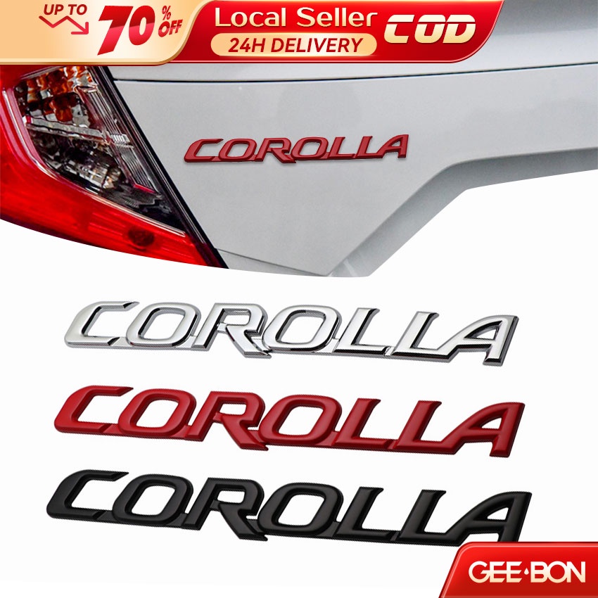 GEEBON Toyota Corolla Sticker Corolla Trunk Lettering Rear Logo Silver ...