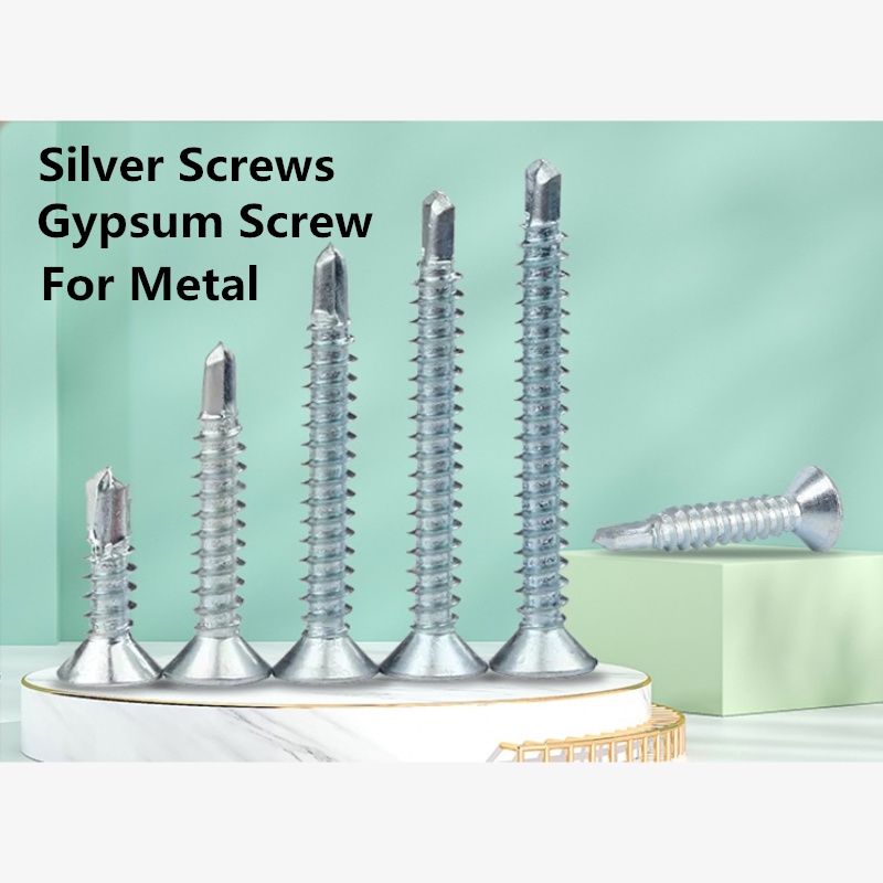 100pcs Gypsum Screw Silver Screw For Metal Multi dimension ensures ...