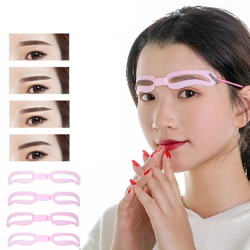 4 Styles Thrush Card Eyebrow Shaper Kit/Reusable Portable Eyebrow ...