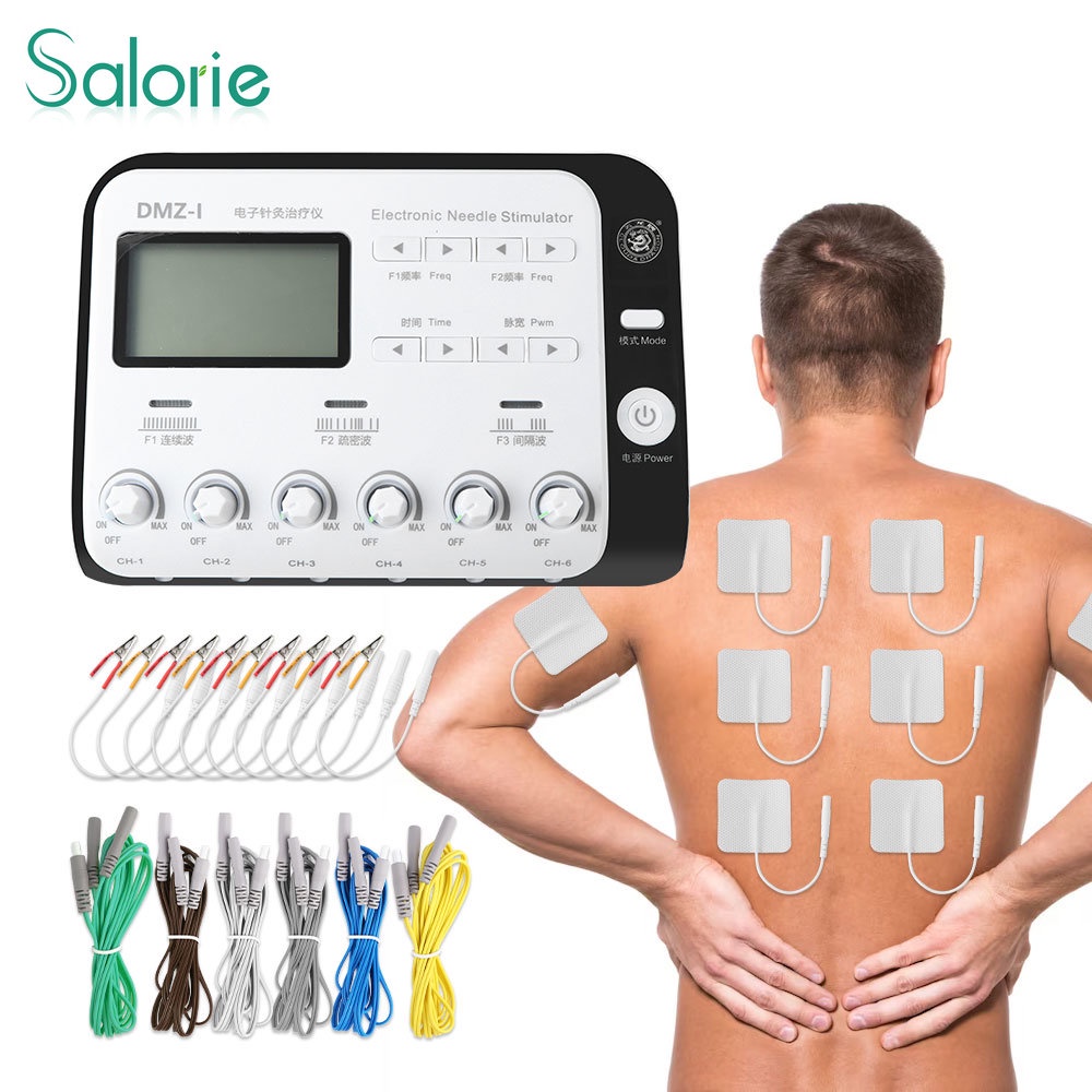 6 Channel TENS Unit Muscle Stimulator Machine Russian Waves EMS TENS ...