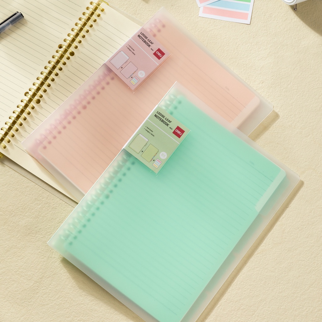 Deli A5/B5/A4 Binder Notebook With Loose-Leaf Refill Notebook School Supplies EN020 EN021 ...
