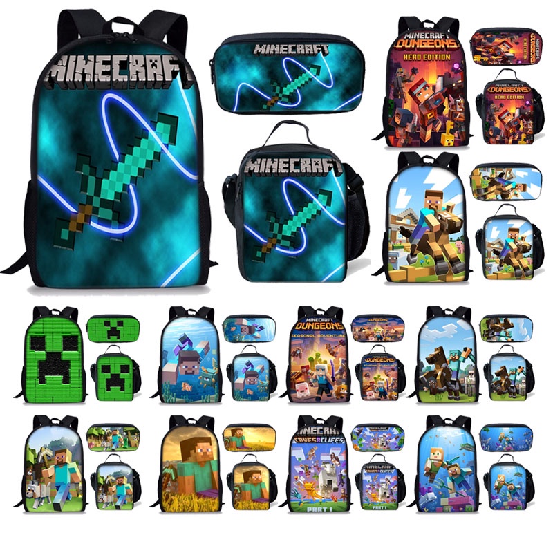 The latest 35 MINECRAFT printed student backpacks children's schoolbags ...