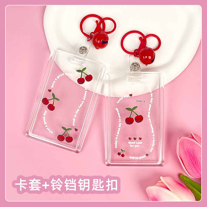 Cute Cherry Pattern Acrylic Cardholder Photocardcase Name Tag with ...