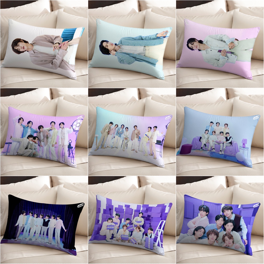 BTS 10t Anniversary Rectangular Pillow Case Jin, Suga, J-Hope, RM ...