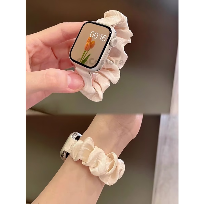 Scrunchie Elastic Strap for compatible for iWatch Series 9 8 7 6 5 4 3 ...