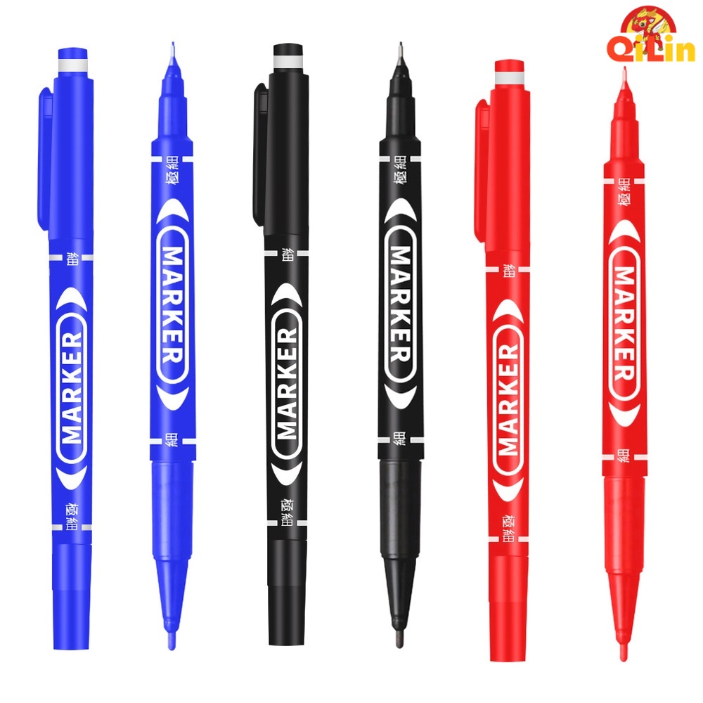 Double-headed Marker Oil Permanent Markers Waterproof Media Disc Dual ...