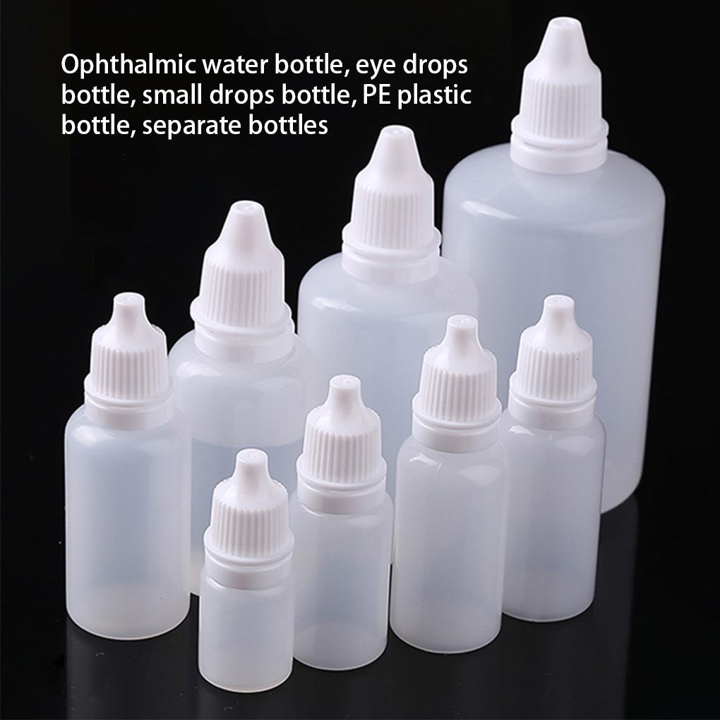 50pcs PE Plastic Empty Eyedrop Bottle Squeezable Transparent Liquid Droppers /Lotion Shampoo ...