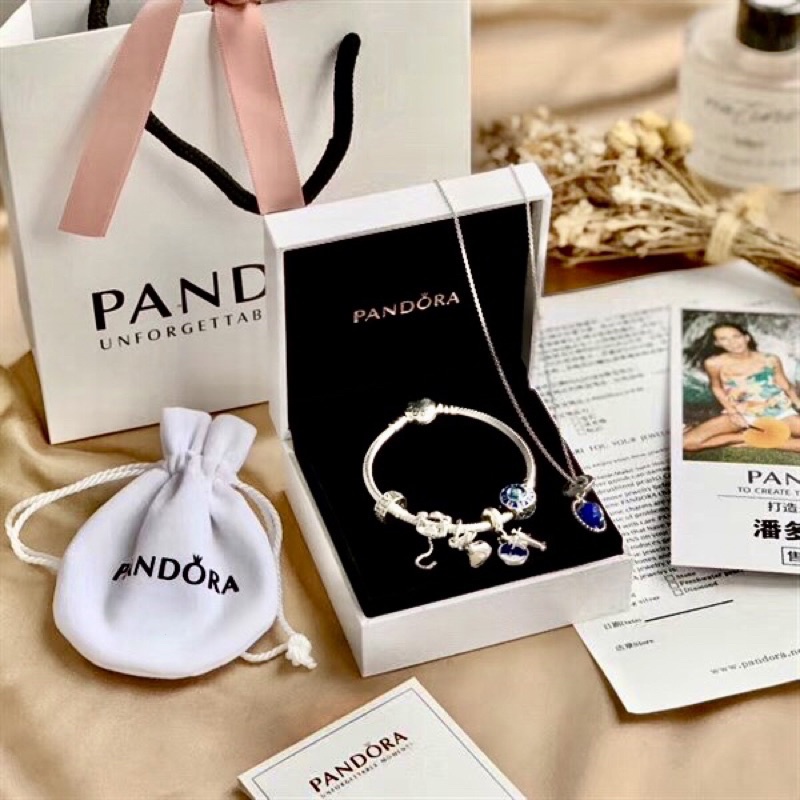 1 Set 100% original Pandora bracelet 3 colors red and blue | Shopee ...