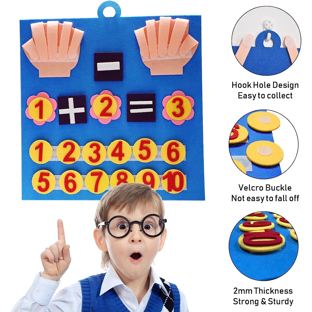 Kid Math Board Felt Finger Numbers Math Children Counting Learning ...