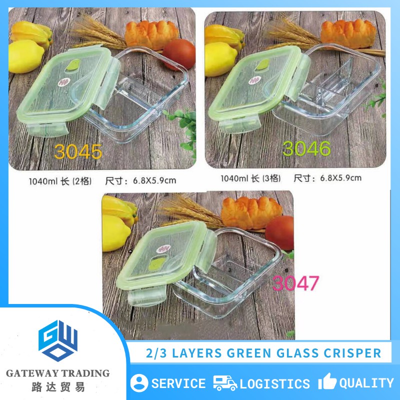 3045-48 Glass Crisper Glass Lunch Boxes Microwavable Food Storage ...