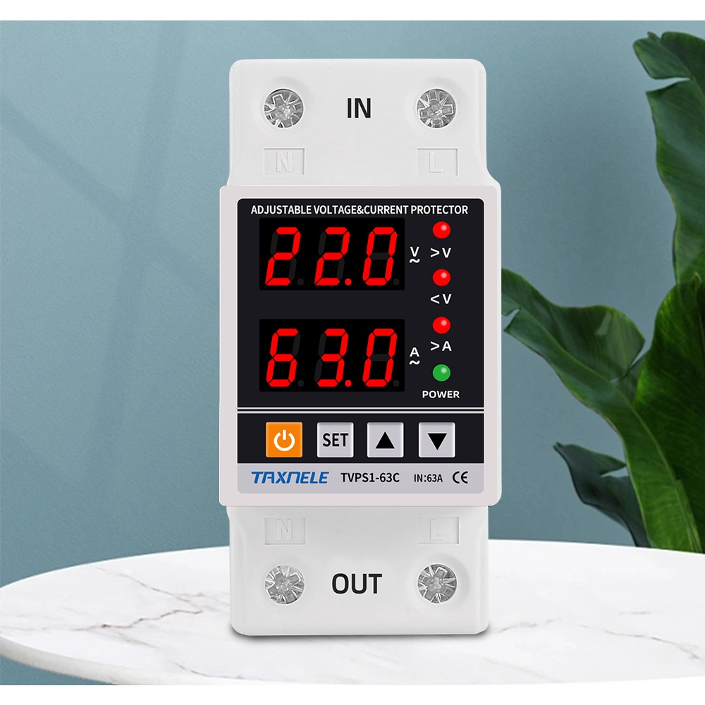 40A 63A 230V Dual Display Din Rail Adjustable digital Over Under ...