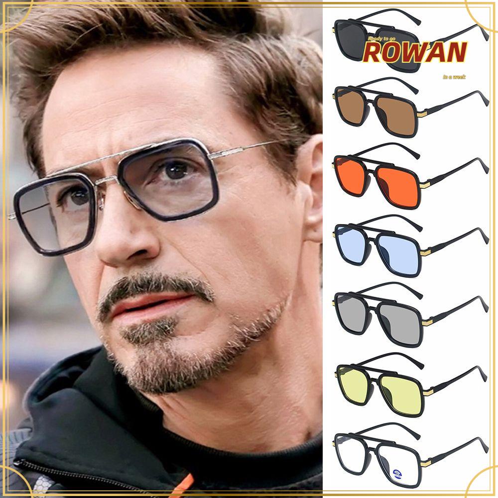 RW-HOME Tony Stark Sunglasses Luxury Metal Frame Eyewear Spider-Man Sun ...