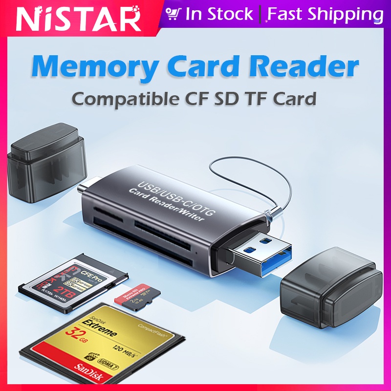 USB 3.0 Type C Card Reader 3 In 1 OTG Memory Card Reader TF CF Compact ...
