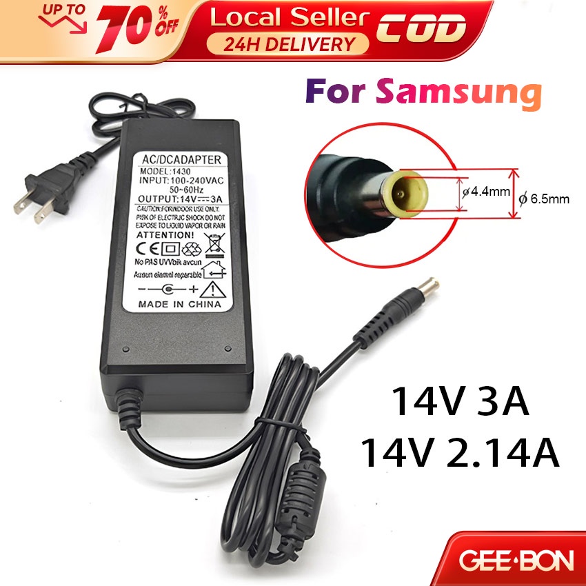 GEEBON 14v 3a/2.14a Samsung Monitor Adapter Power Supply Lcd For S19b300nw S22a350b Bx2350 ...