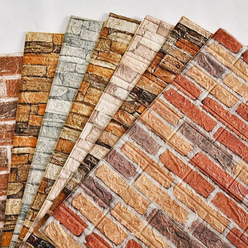 Wall Paper Dinding Wallpaper Brick Foam 3D Stickers Wall Stickers ...