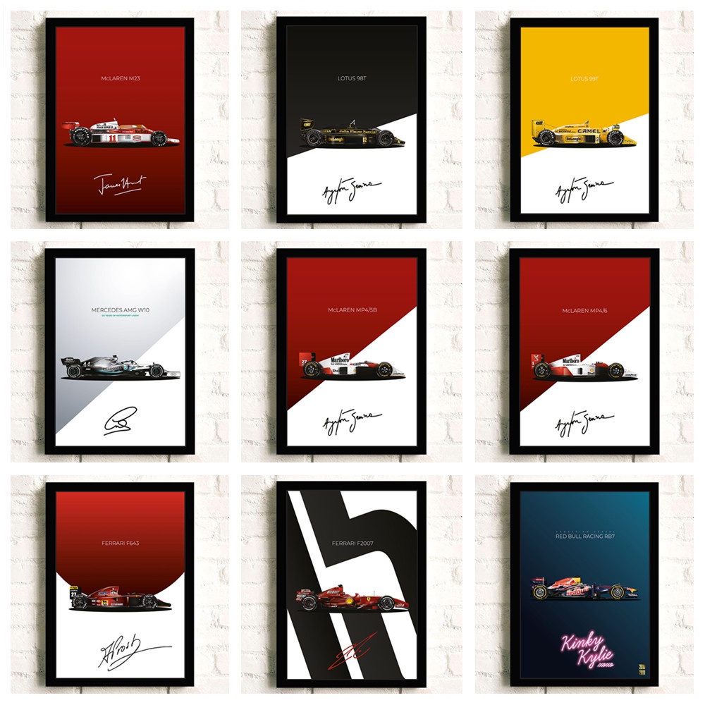 Formula 1Race Car Driver Car Model Signature f1 Cartoon Decoration ...