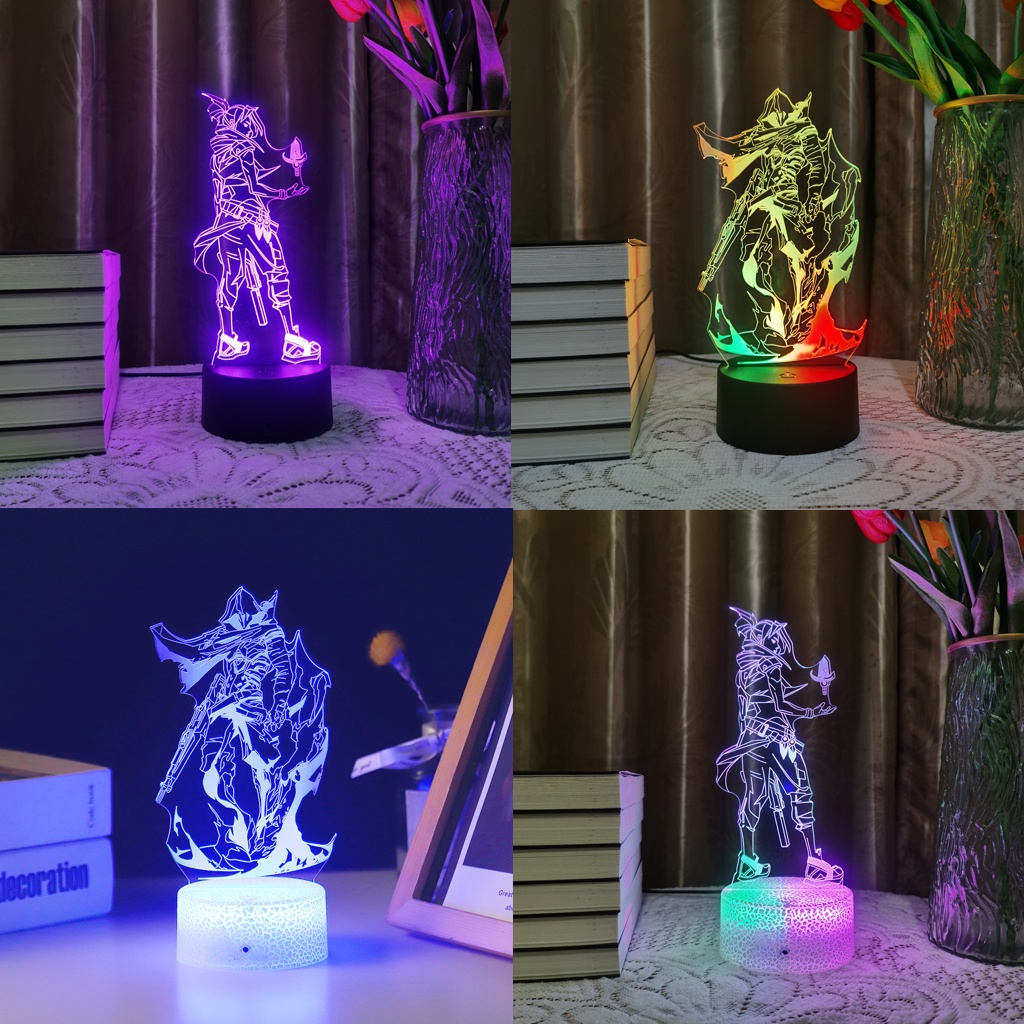Anime Lamp Valorant Jett Omen 3D Led Night Light For Kid Home Illusion ...