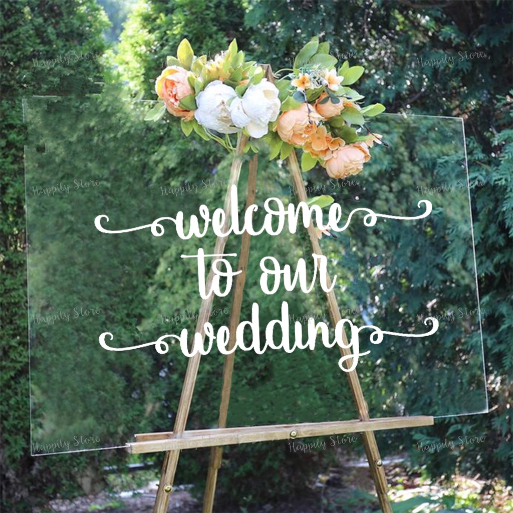 Wedding Welcome Sign Vinyl Decals Removable Wedding Decoration Stickers ...