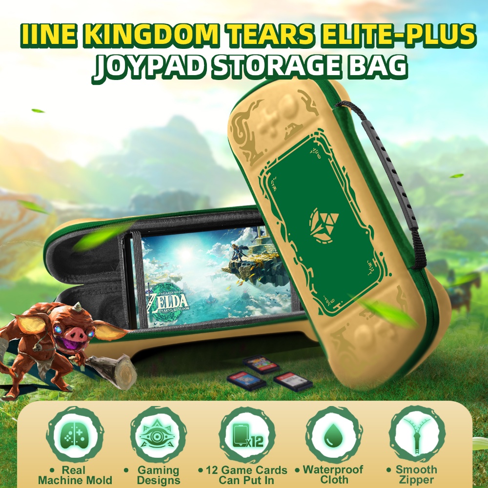 IINE Golden-Green Elite Joypad Bag for Nintendo Switch & Switch Oled ...
