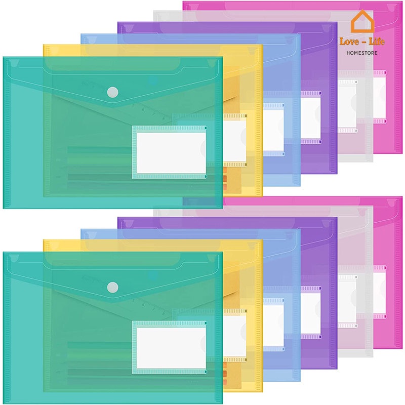 Transparent PP Waterproof Document Envelopes/ Large Capacity with Snap ...