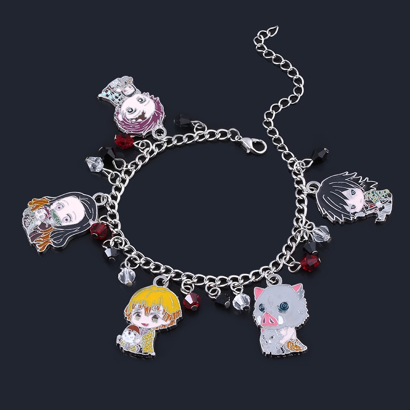 Anime Demon Slayer Kimetsu no Yaiba Charms Bracelet Tanjirou Nezuko ...