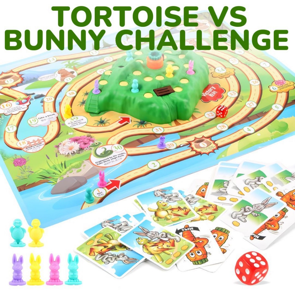 BYJ Tortoise VS Bunny Challenge Board Game Toy Set Educational Parent ...
